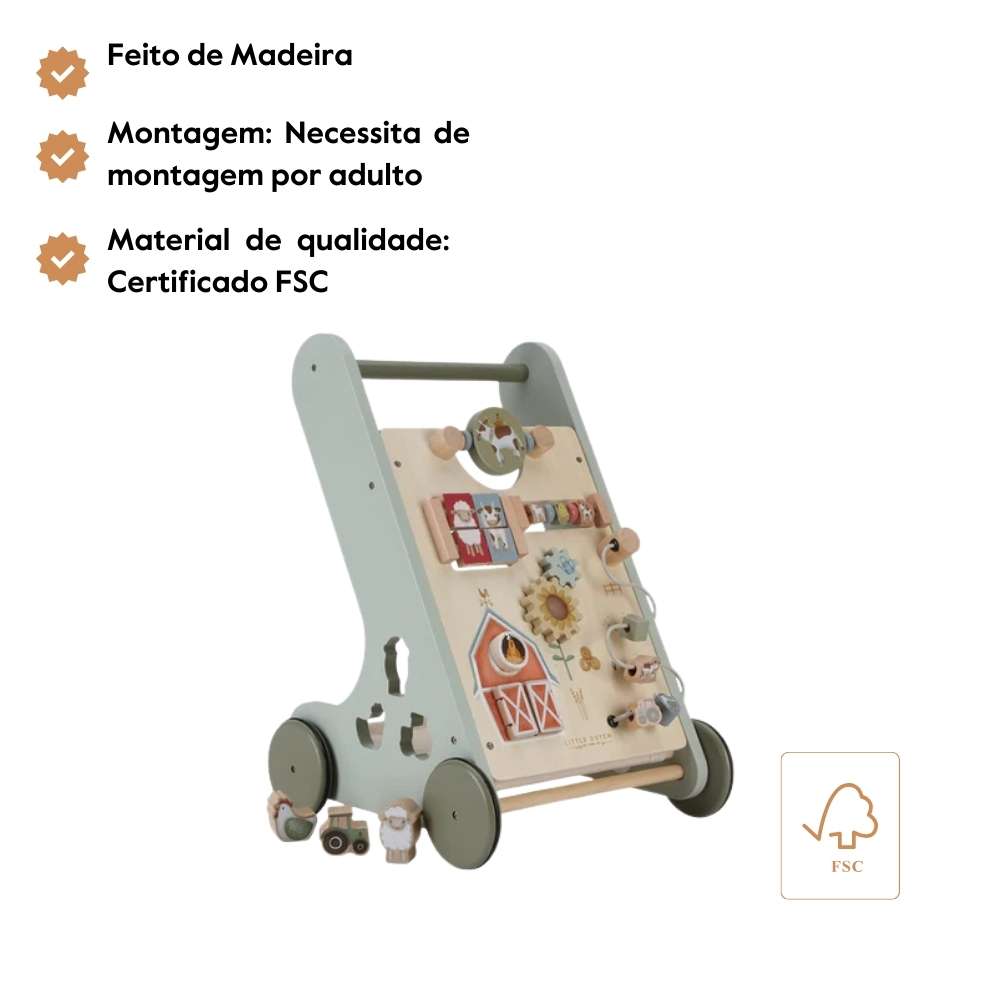 Little Dutch Multi-activity Baby Walker Little Farm FSC – Compre ...
